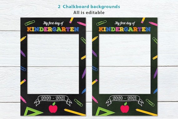 First Day Sign Photo Booth First Day of Kindergarten Frame Instant ...