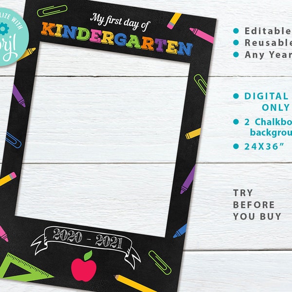 Welcome to Kindergarten Photo Booth - Etsy
