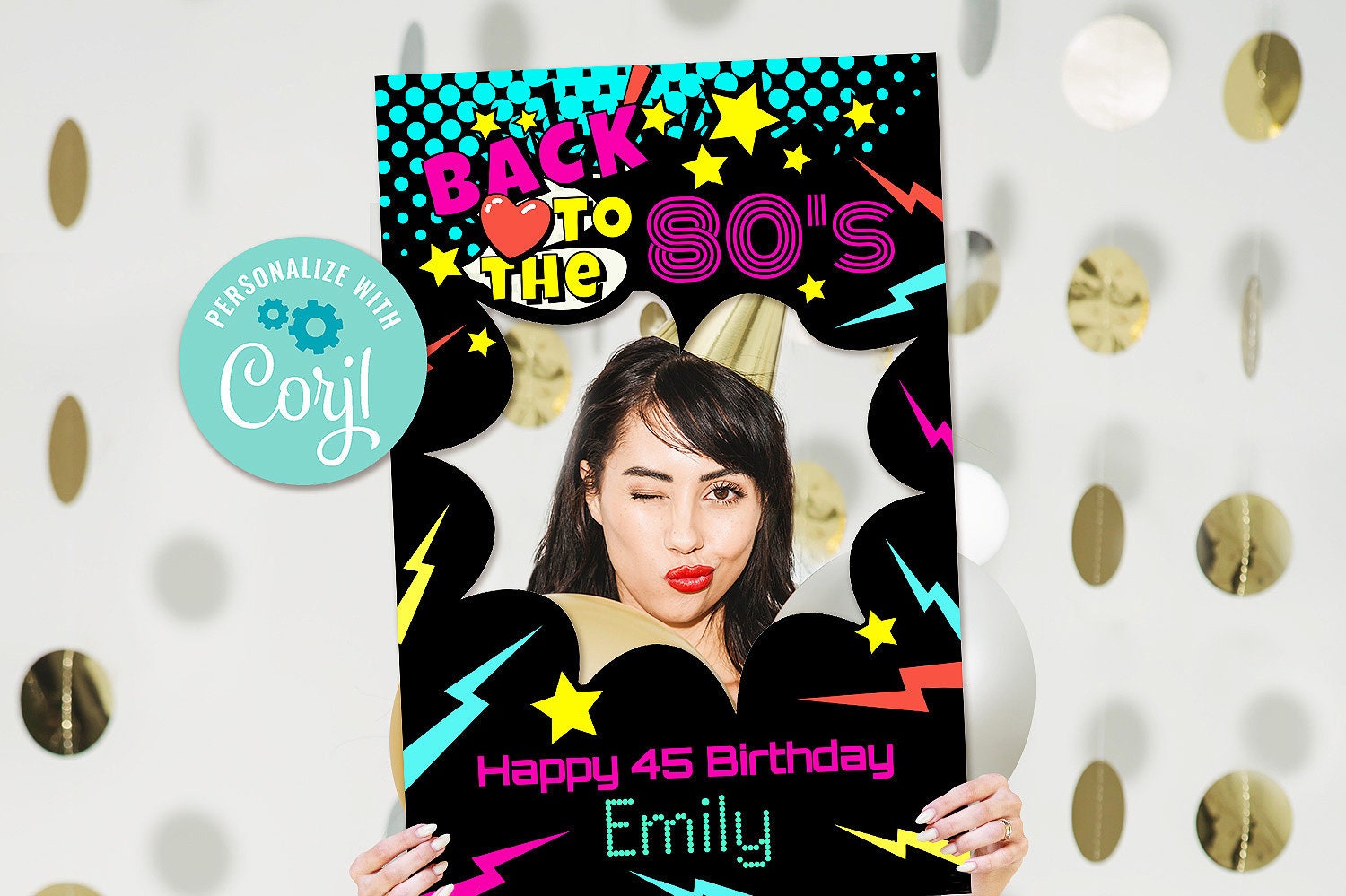 Back to 80s, Printable Photo Booth Frame, 80s Party Frame, Back to 80s ...