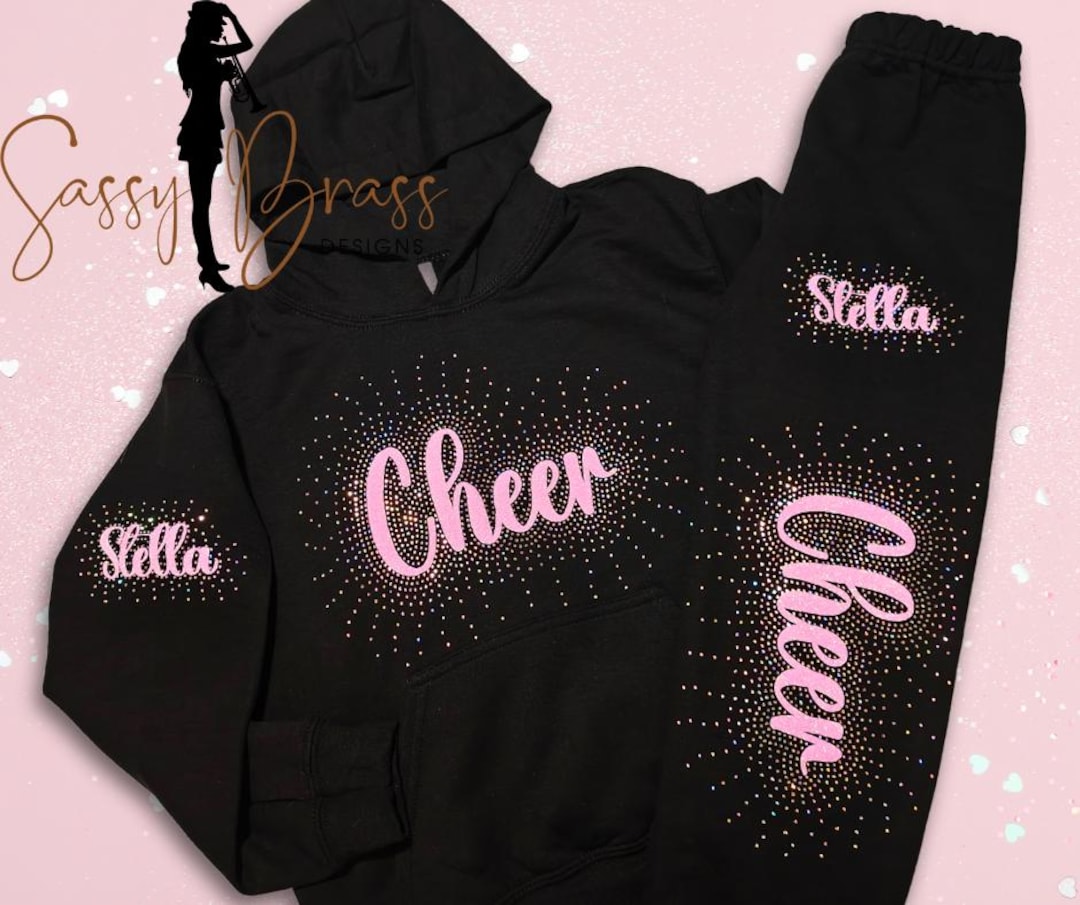 Personalized Rhinestone Cheer Outfit/rhinestone Cheer Hoodie/rhinestone ...