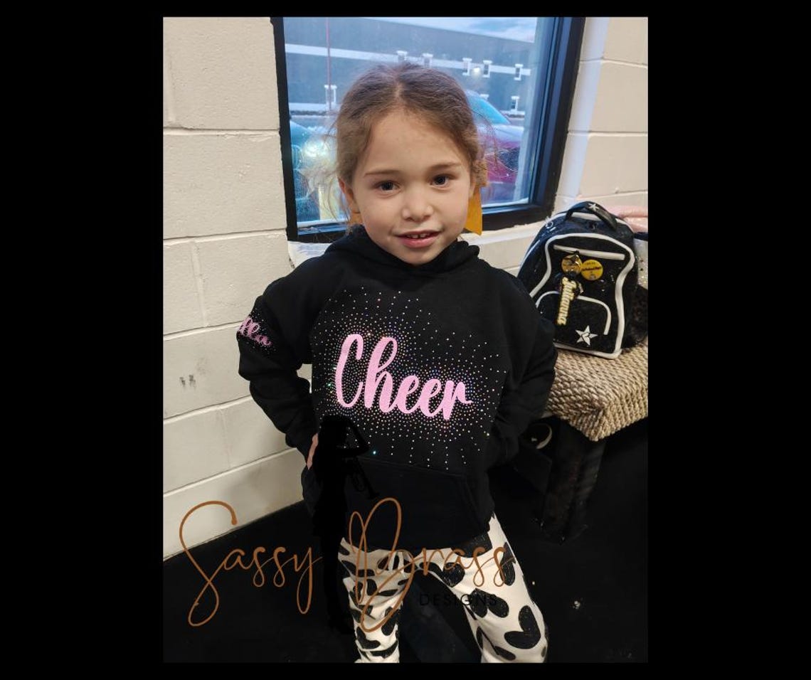 Personalized Rhinestone Cheer Outfit/rhinestone Cheer Hoodie/rhinestone ...