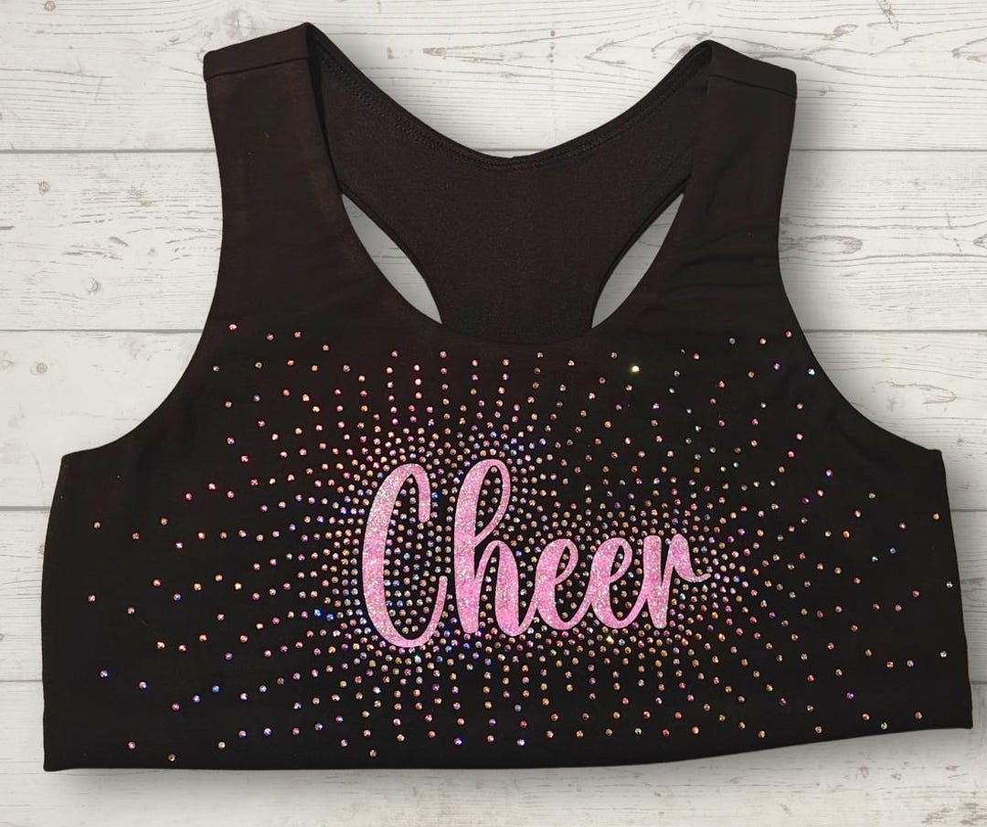 Rhinestone Sports Bra/rhinestone Bra Top/rhinestone Cheer Top/cheer ...