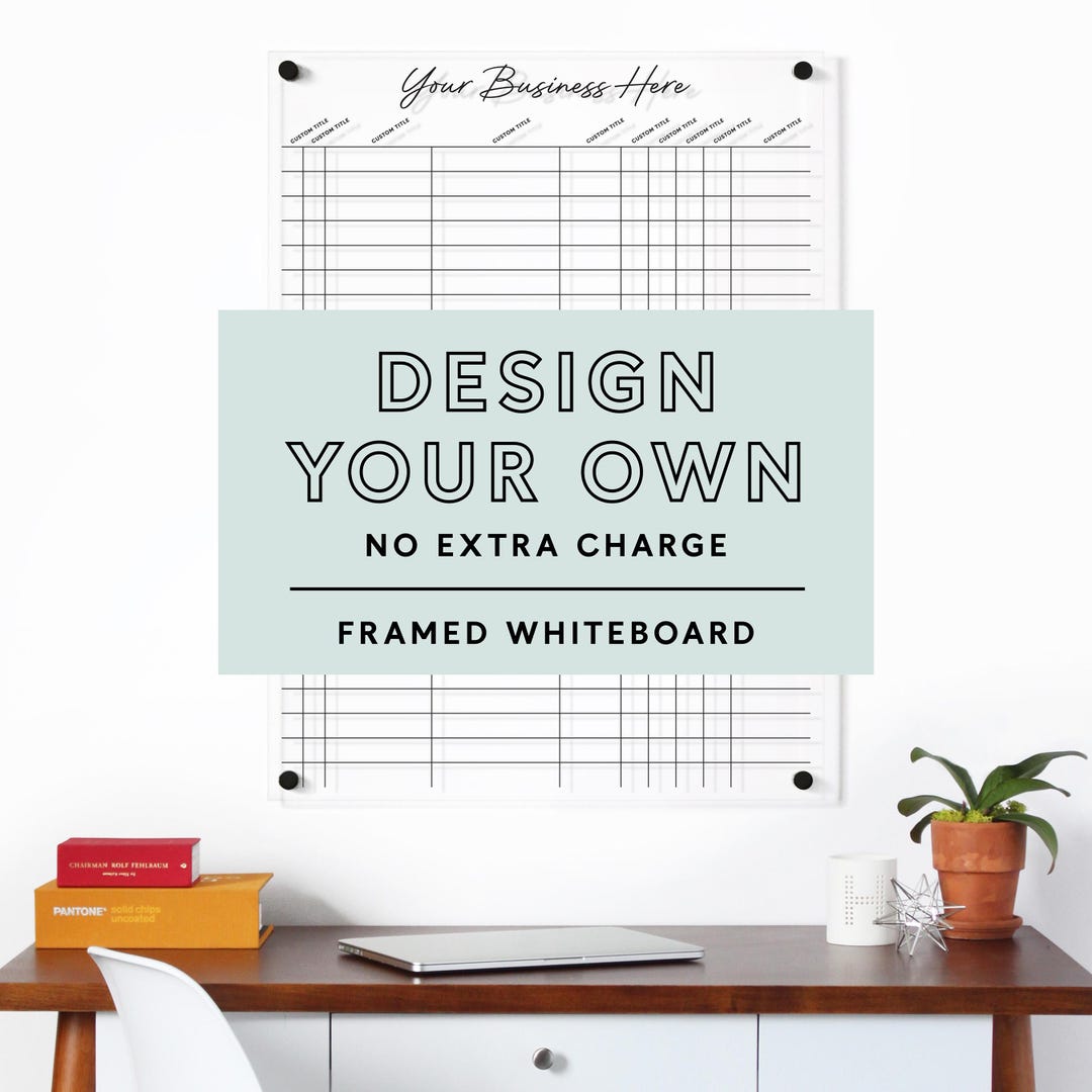 Custom Vertical Acrylic Dry Erase Board | Personalized Clear Planner ...
