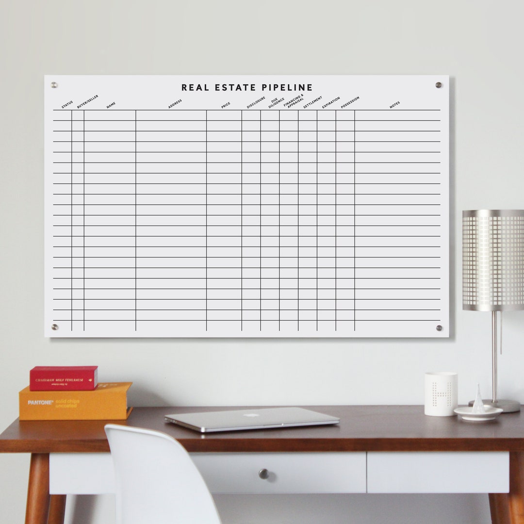 White Acrylic Realtor Whiteboard | Customizable Fonts Dry Erase Real ...