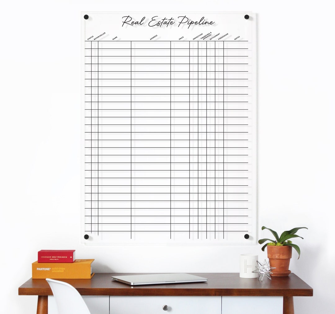 Custom Vertical Real Estate Board | Clear Acrylic Realtor Organizer ...