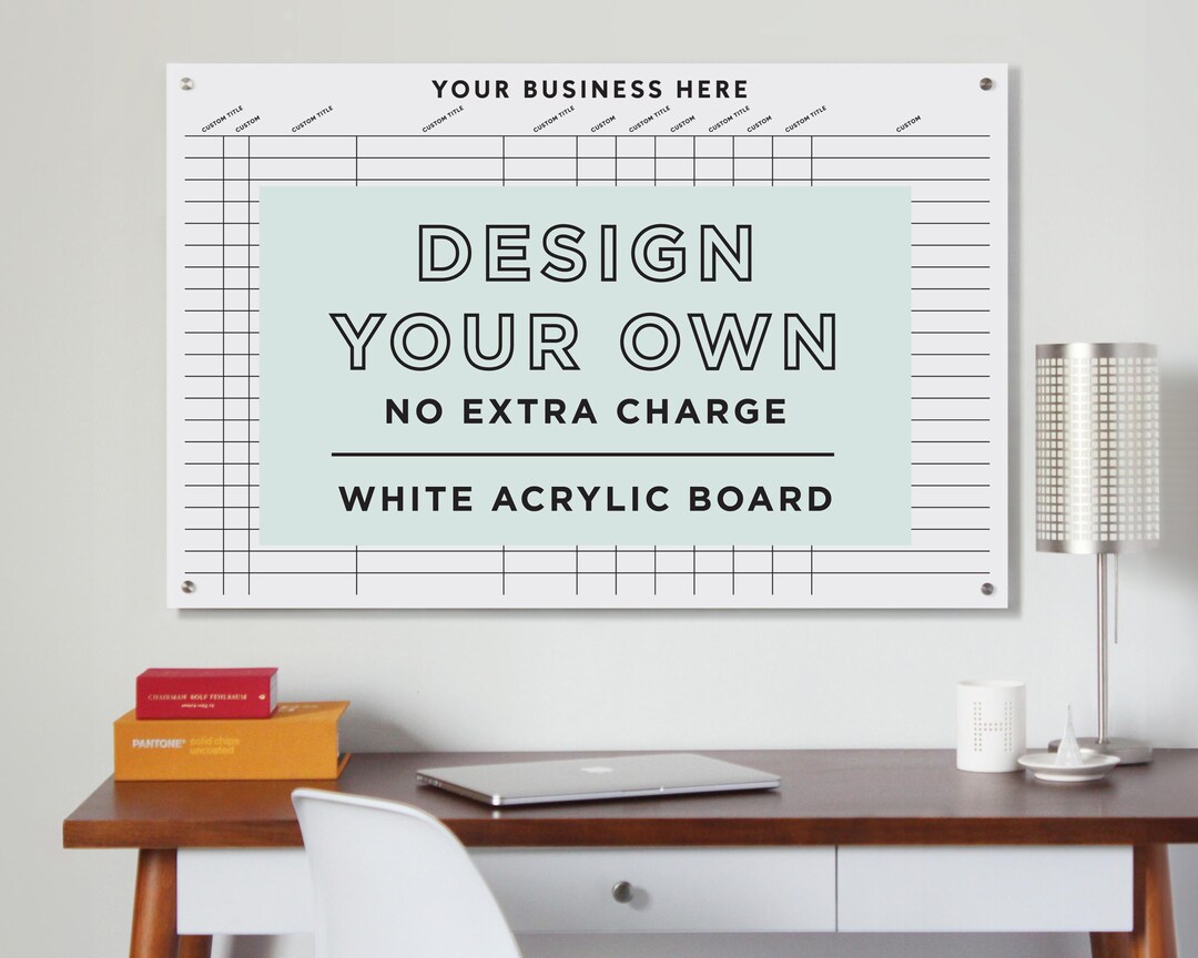 Custom Floating Acrylic Whiteboard Business Dry Erase Board | White ...