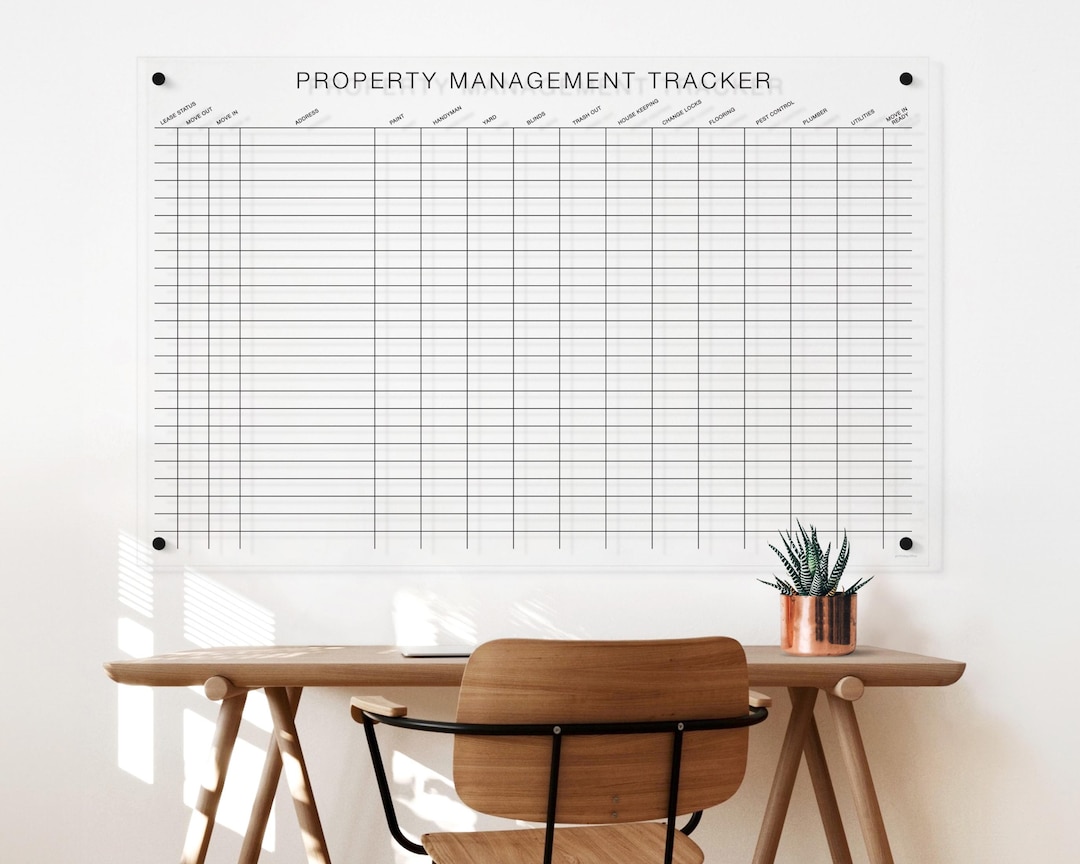 Property Management Dry Erase Board | Large Clear Acrylic Board for ...