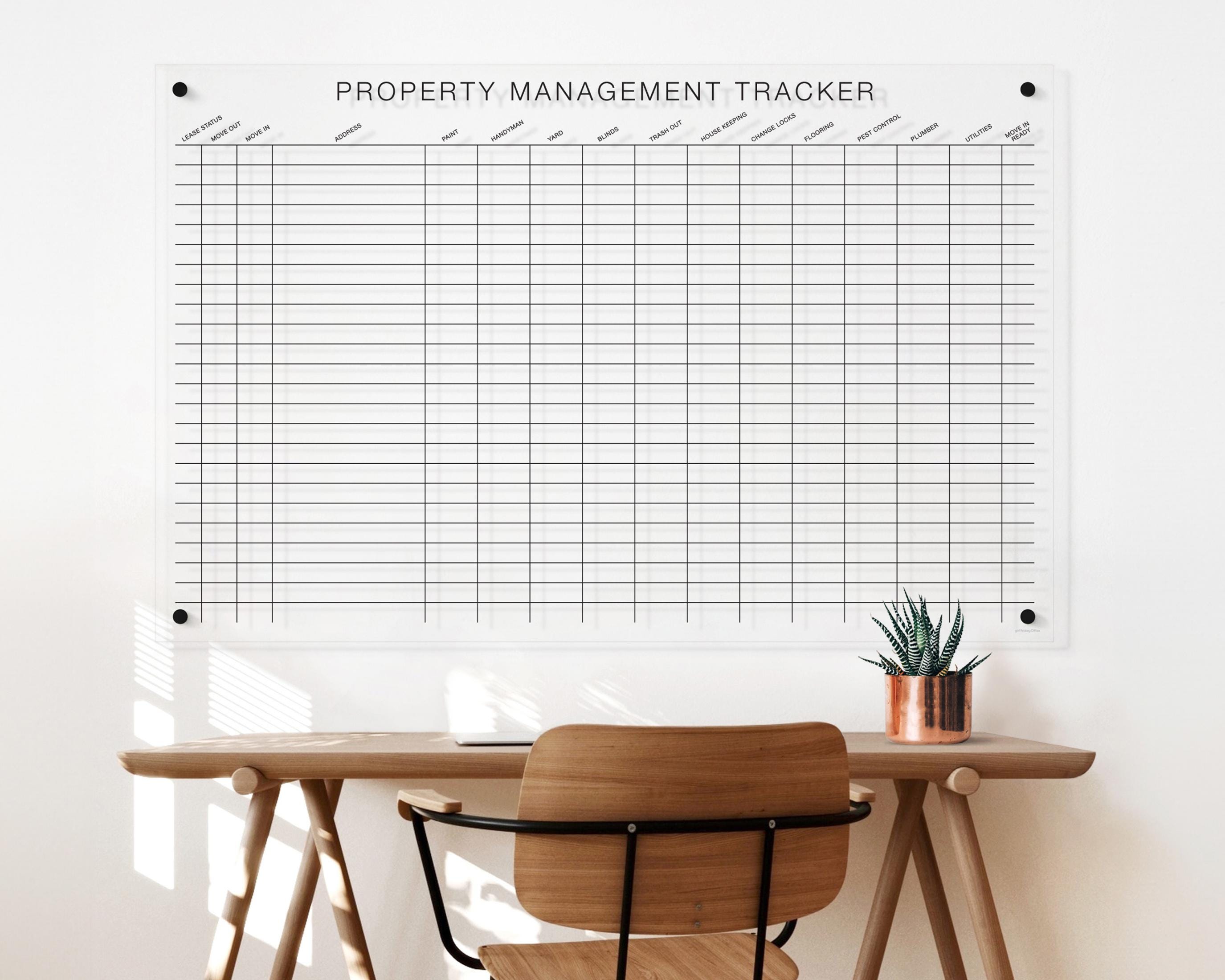 Property Management Dry Erase Board Large Clear Acrylic Board for ...