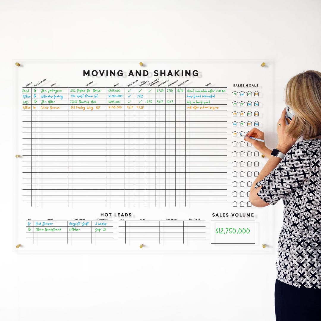 Moving & Shaking Real Estate Board | Custom Acrylic Realtor Board ...