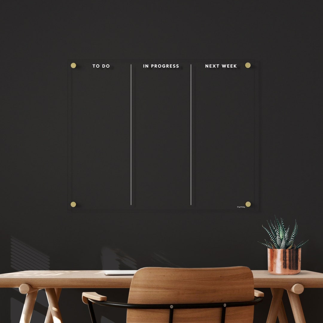 Personalized Acrylic to Do Board | Dry Erase Memo Board With White Text ...