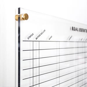 Custom Vertical Real Estate Board | Clear Acrylic Realtor Organizer ...