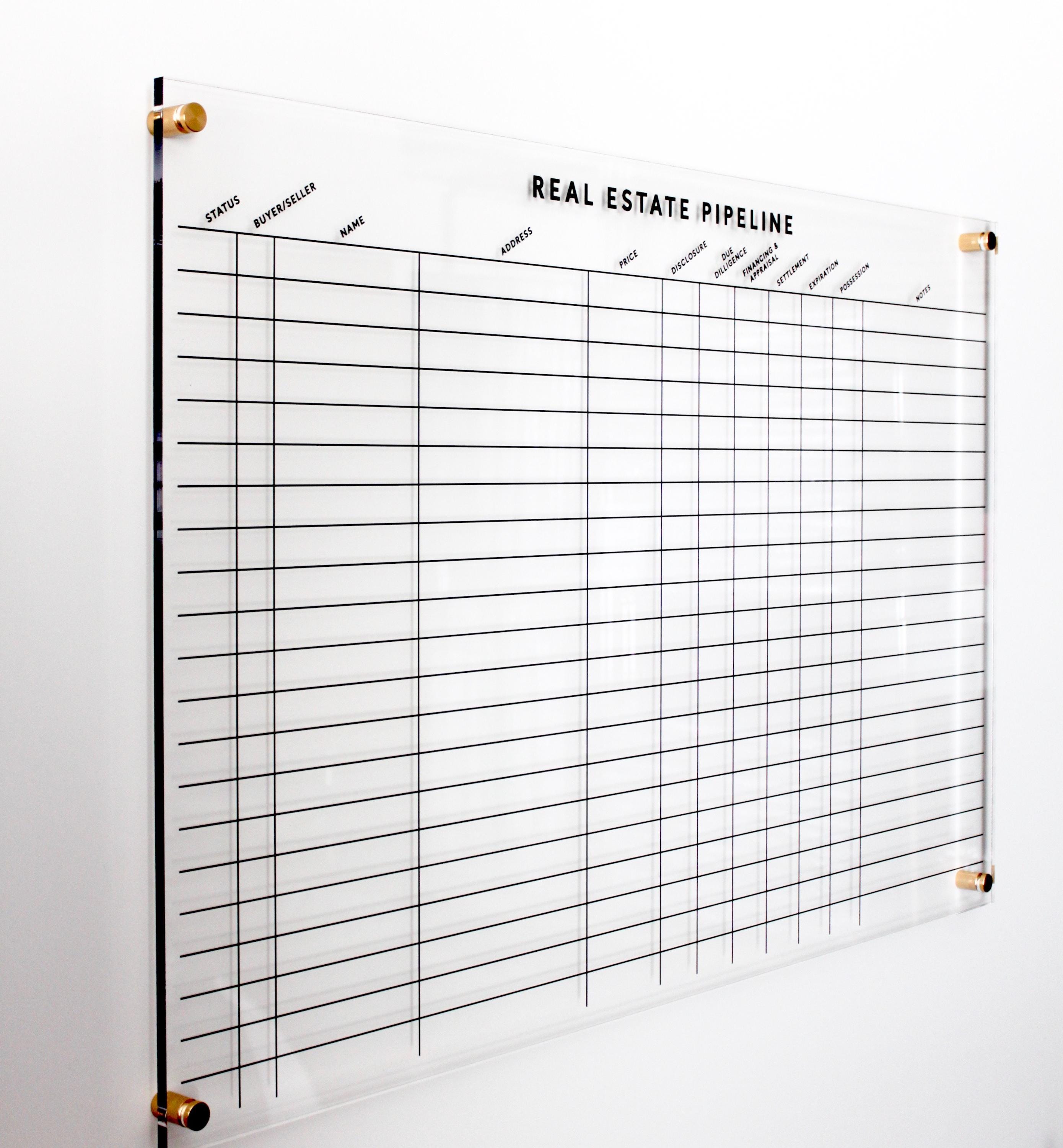 The Original Real Estate Pipeline Board | Clear Acrylic Real Estate ...
