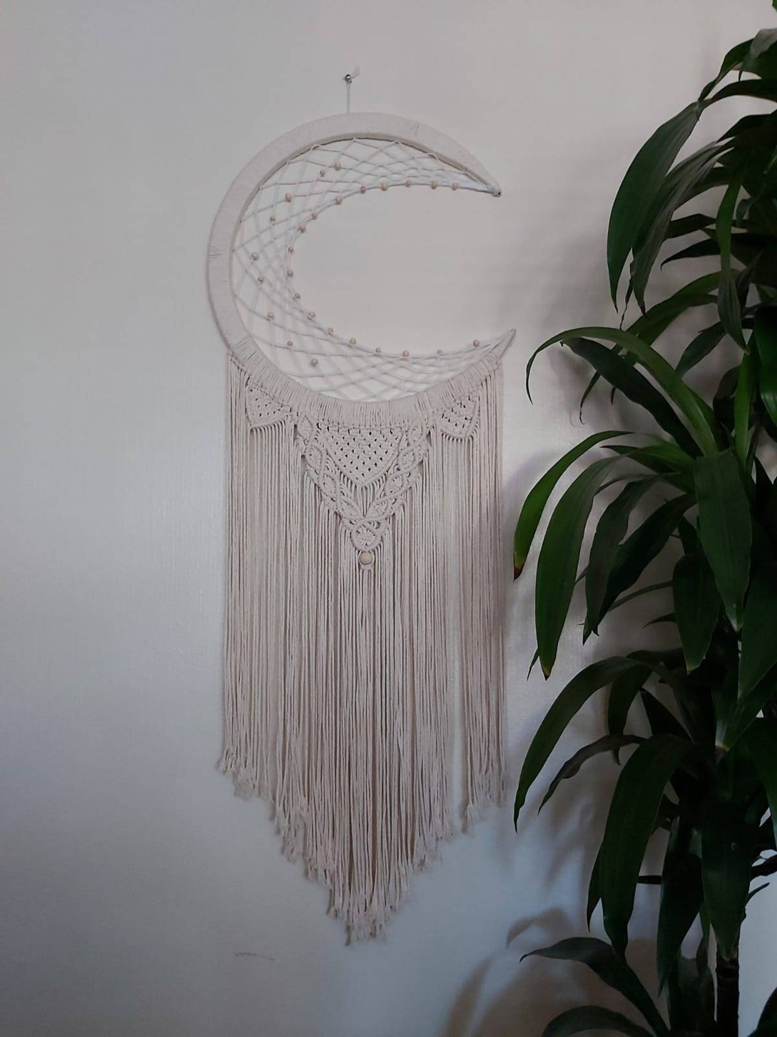 Macrame Moon Macrame Crescent Moon Large Macrame Moon - Etsy UK