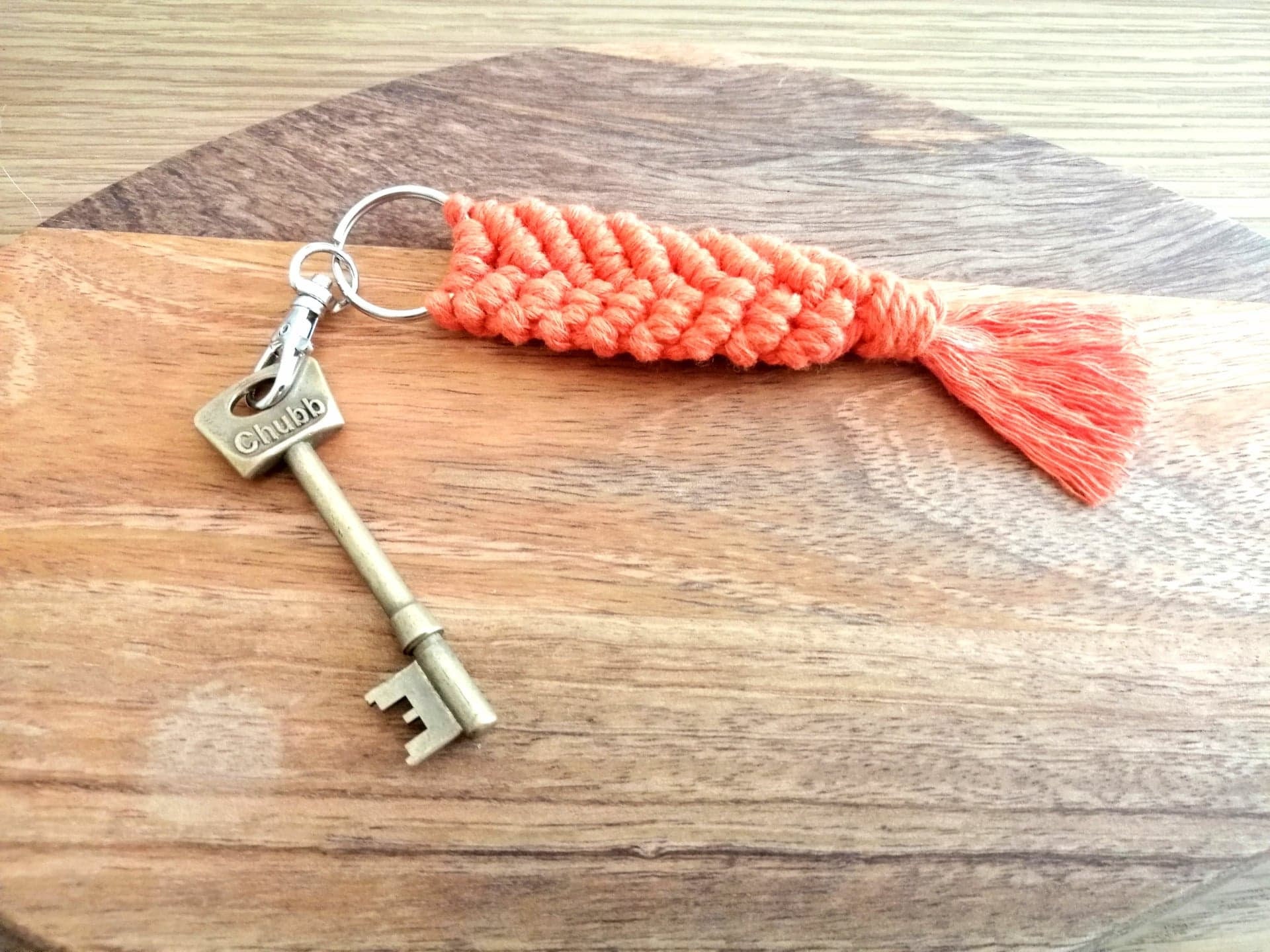 Macrame Key Ring Macrame Fishtail Keychain Chevron Macrame | Etsy