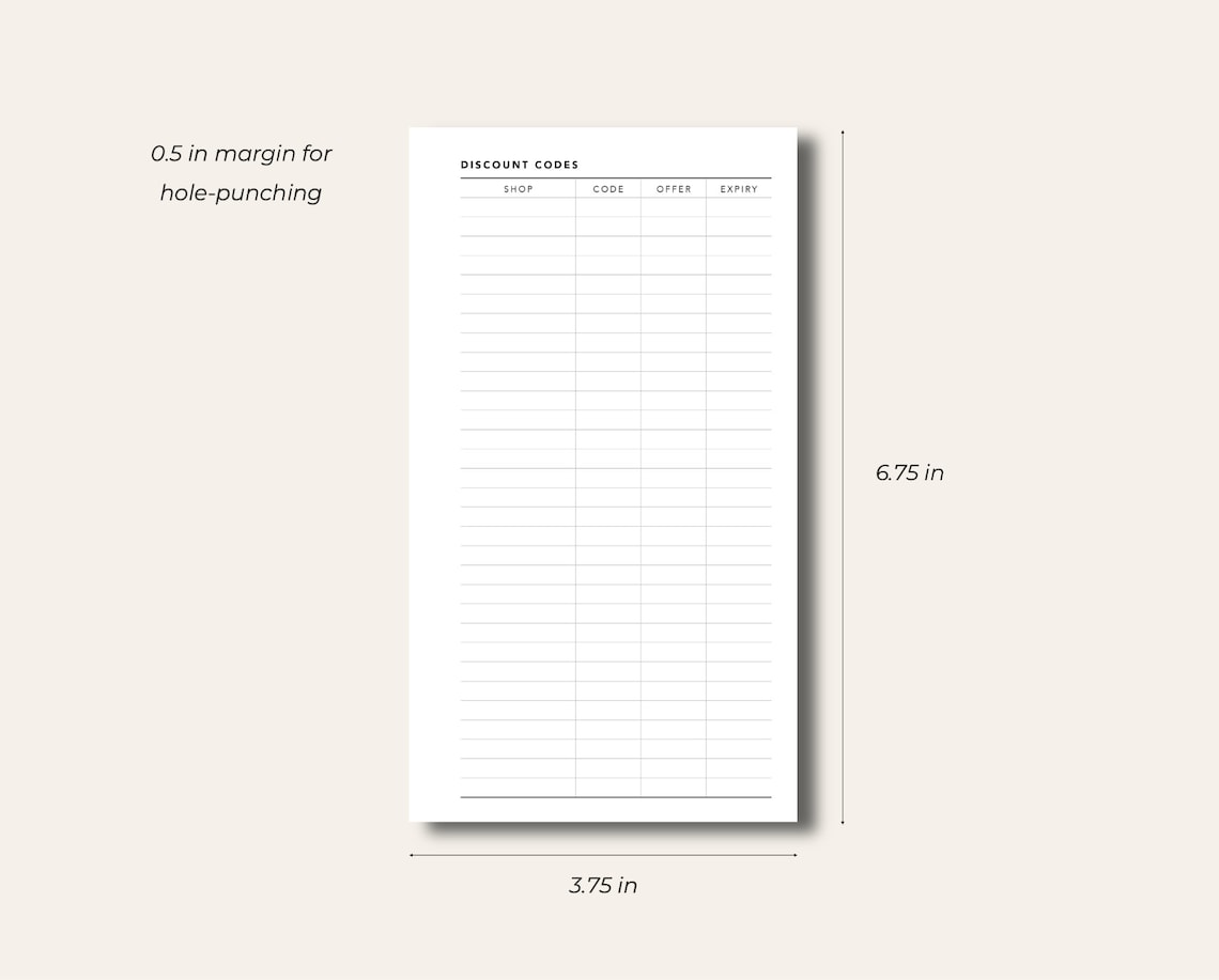 Personal Size Coupon Code Tracker Printable Planner Insert Etsy UK personal-size-coupon-code-tracker-printable-planner-insert-etsy-uk
