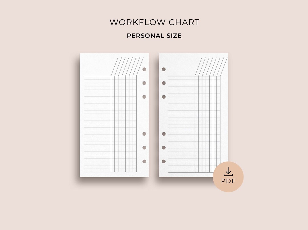 Printable Workflow Chart Template, Personal Size Checklist Template ...