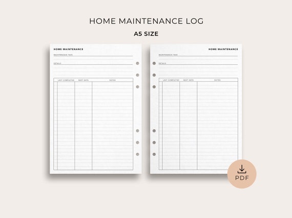 Daily Maintenance Log Sheet Template
