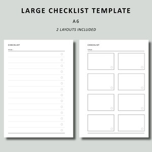 A6 Large Checklist Duo Checklist Template To-do List - Etsy UK