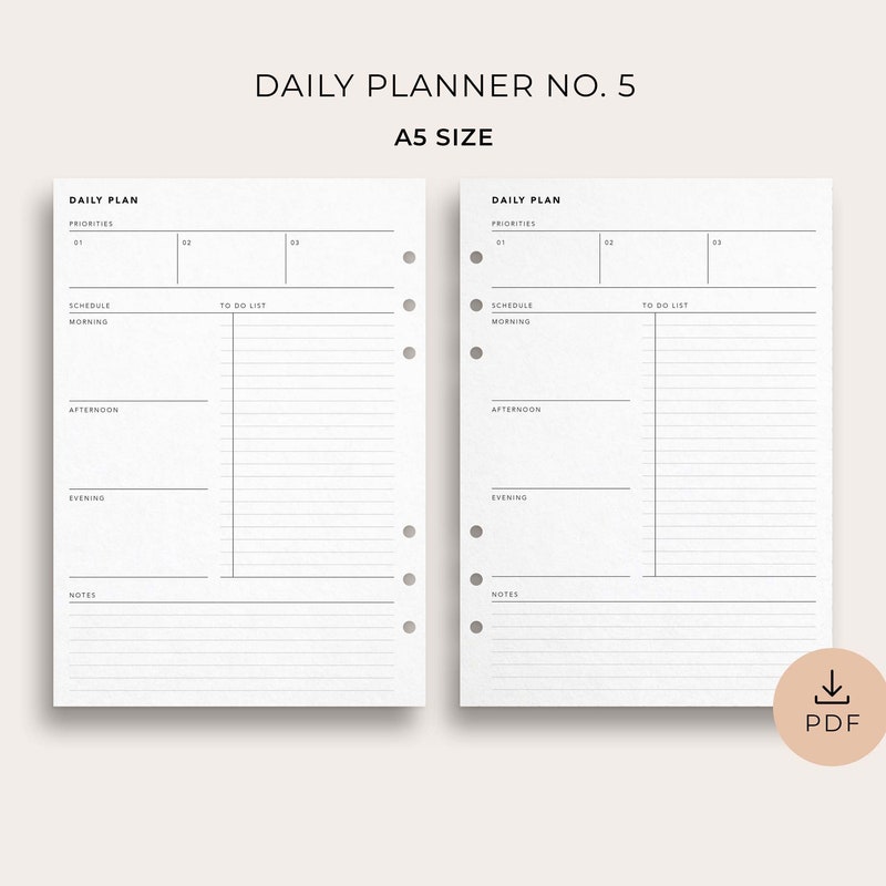Daily Planner A5 - Etsy