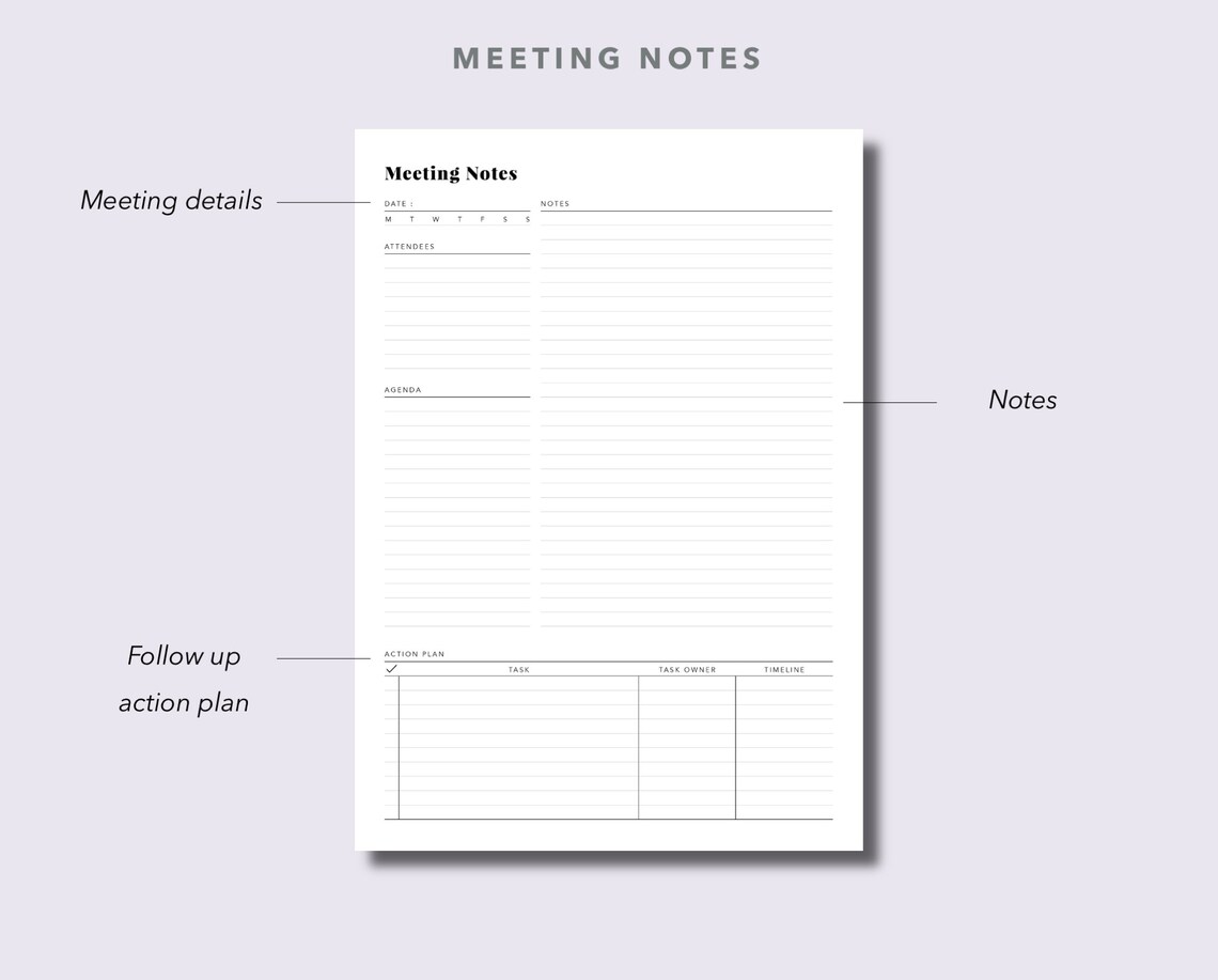 A4 Project Planning Printable Template For Work And Group Etsy