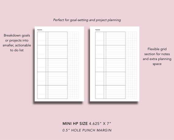 Paper Calendars & Planners NEW Mini HP PRINTABLE Quadrant Task List ...