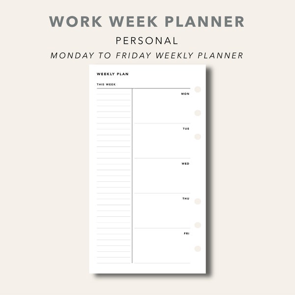 Weekly Work Planner - Etsy