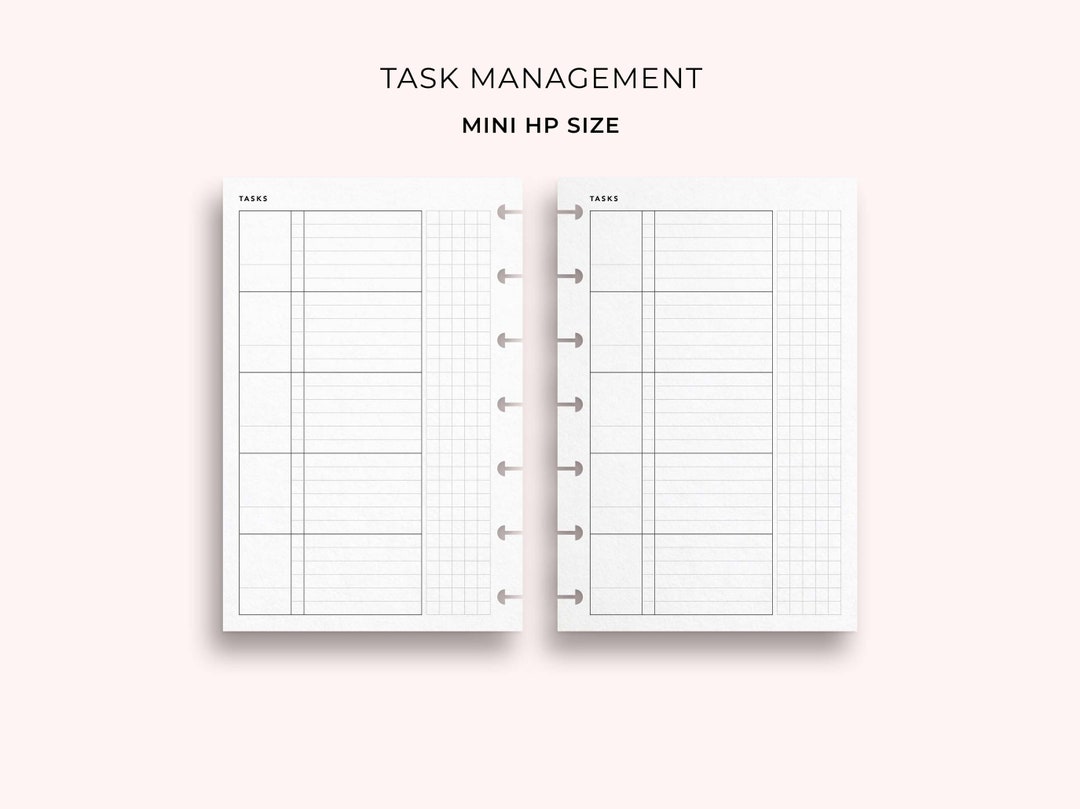 Task Management Tracker, Mini HP Size Printable Project Planning Task ...