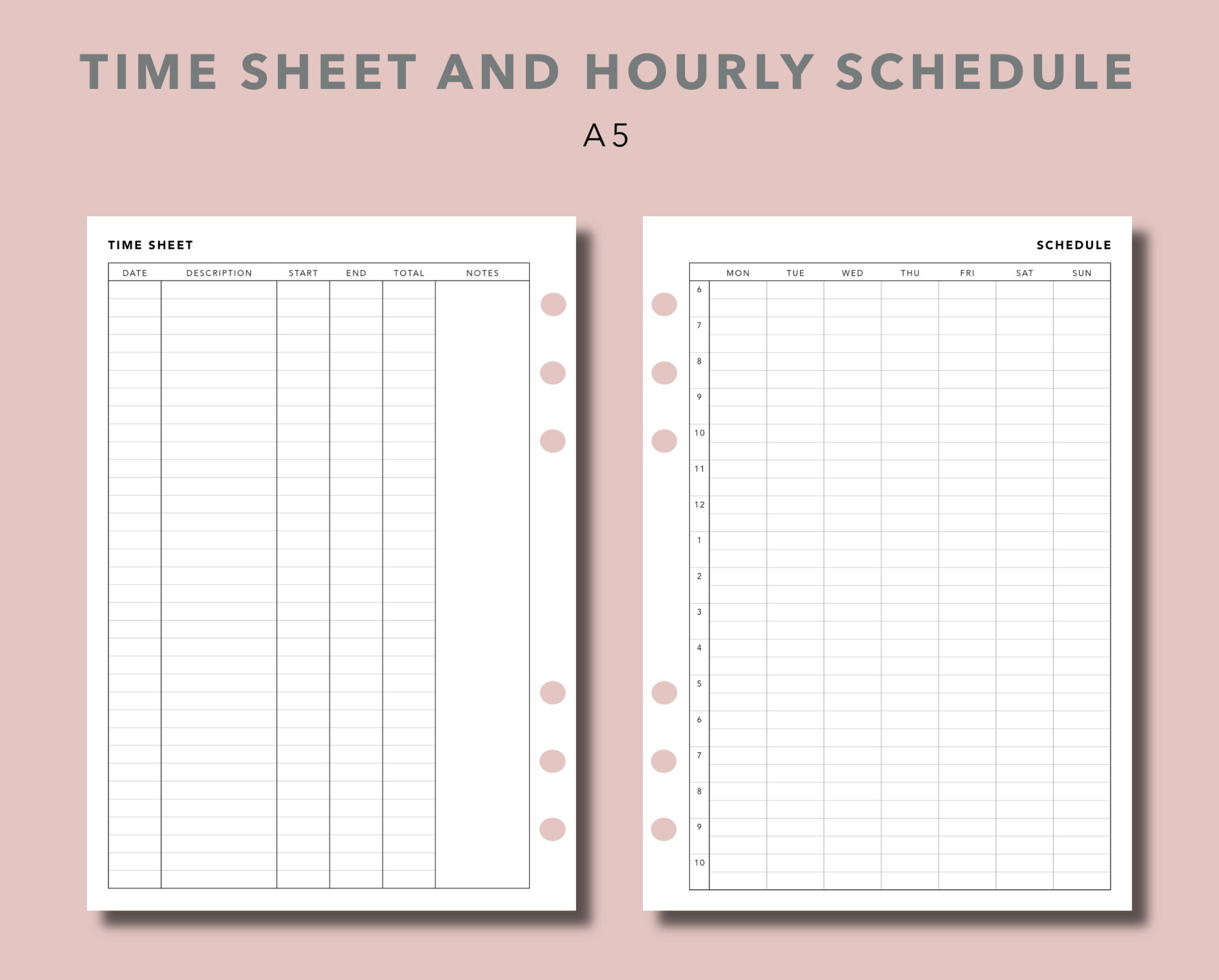 Design & Templates Stationery PRINTABLE A4 Client Timesheet Record ...