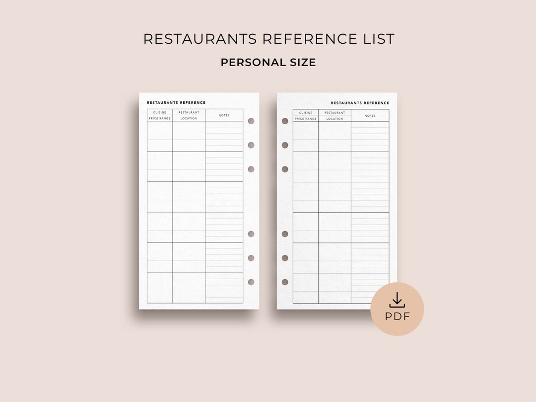 Favorite Restaurant Reference List for Date Night and Family Dinner ...