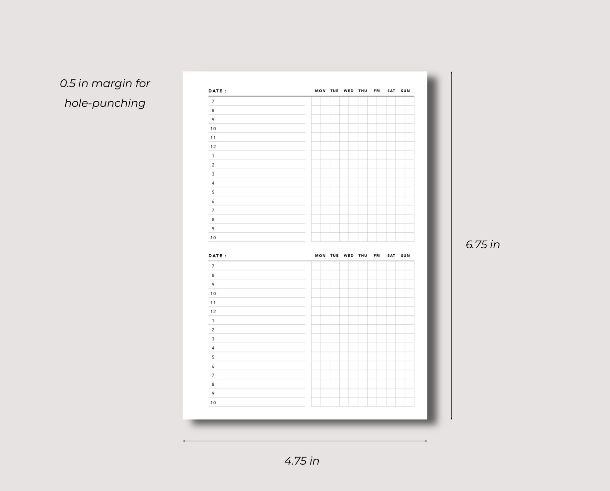 Personal Wide Size 2 Days On 1 Page Layout Printable Planner Etsy personal-wide-size-2-days-on-1-page-layout-printable-planner-etsy