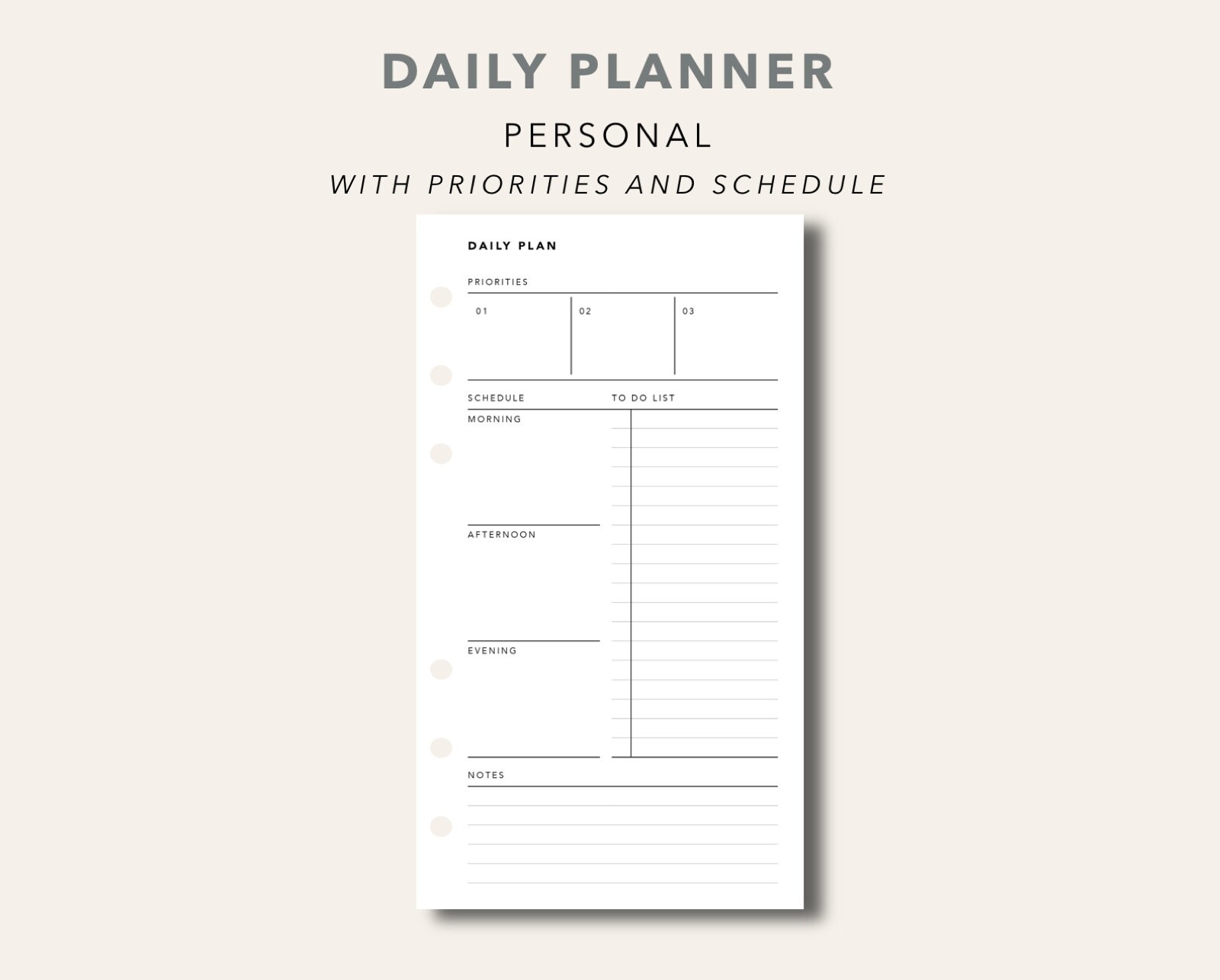 Calendars & Planners Daily Planner Personal Size Daily Schedule ...