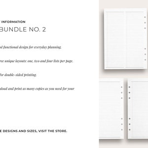 Printable List Bundle No. 2, Personal Size Printable to Do List ...