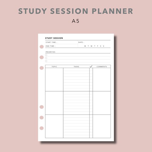 Printable STUDENT PLANNER Insert for Your Personal and A5 Size - Etsy