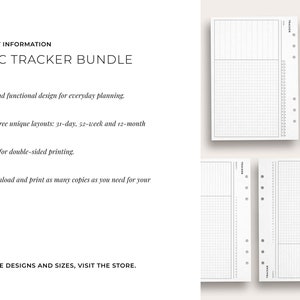 Basic Tracker Bundle, Half Letter Size Printable Daily Tracker, Weekly ...