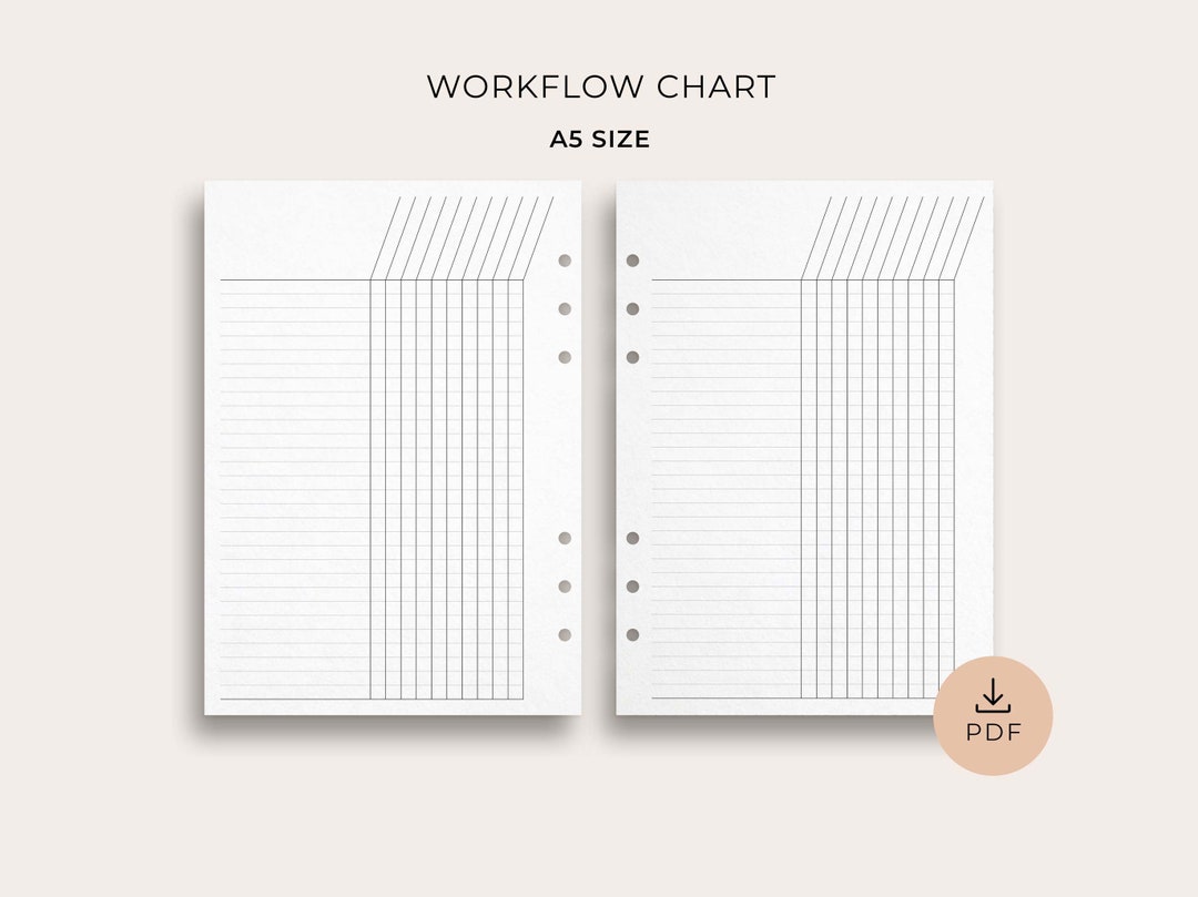 Printable Checklist Template, A5 Size Process Workflow Chart, Sales ...
