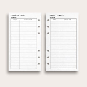Printable Product Reference List for Home and Kitchen Organization ...