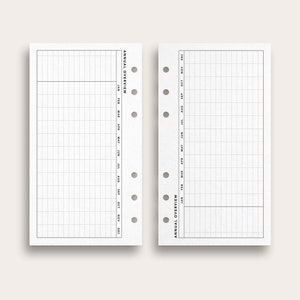 Annual Overview Horizontal Layout, Personal Size Printable Monthly ...