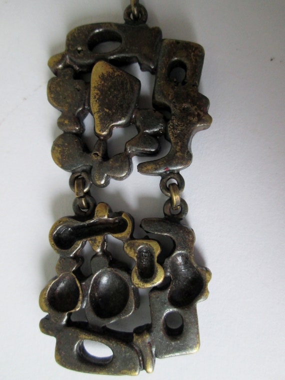 Brutalist modernist abstract 1970s pendant necklace, … - Gem Brutalist modernist abstract 1970s pendant necklace, … - Gem