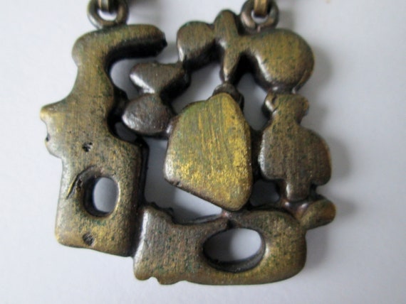 Brutalist modernist abstract 1970s pendant necklace, … - Gem