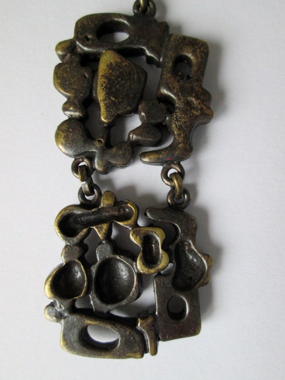 Brutalist modernist abstract 1970s pendant necklace, … - Gem Brutalist modernist abstract 1970s pendant necklace, … - Gem