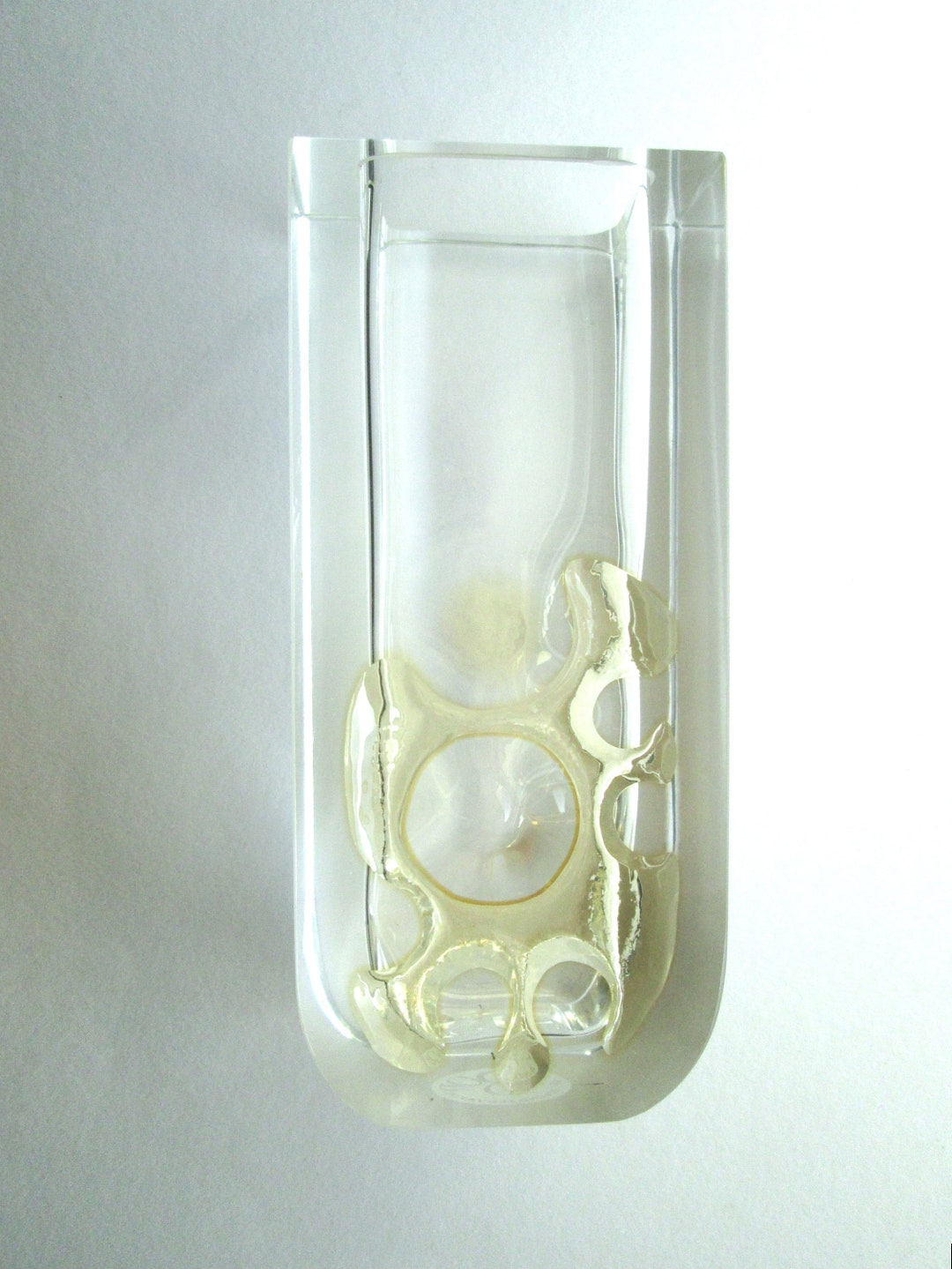 Vintage Czech Crystal Vase: Mid-century Modern Amoeba Design by ...