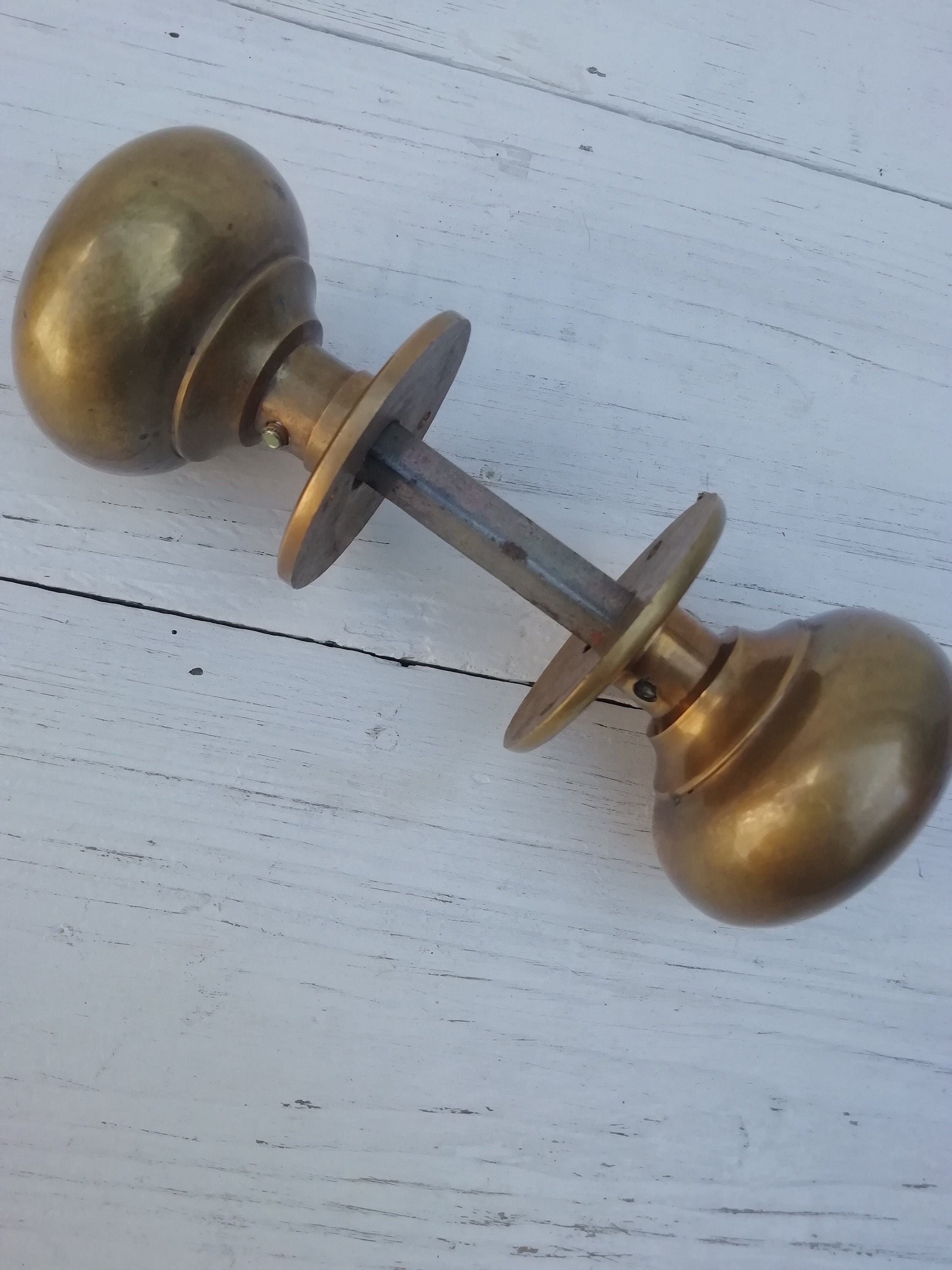 Cottage Door Knob Handle Hollow Natural Antique Aged Brass - Etsy UK