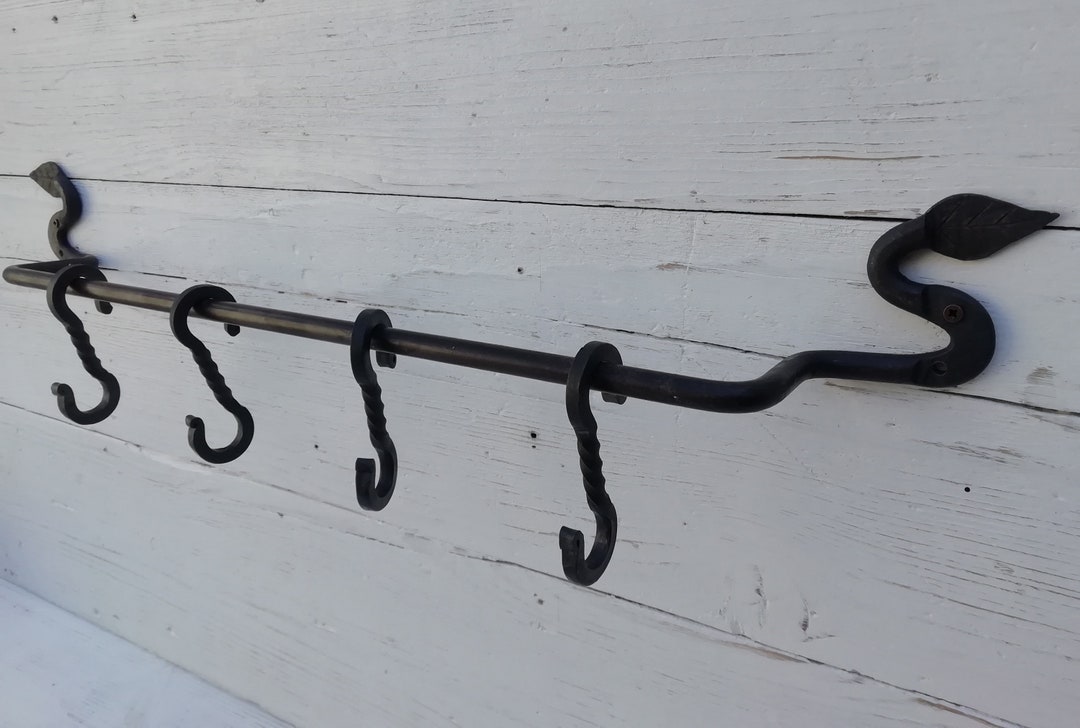 Kitchen Utensils Pipe Rail Rack Wall Mounted With 4 Kitchen Sliding ...