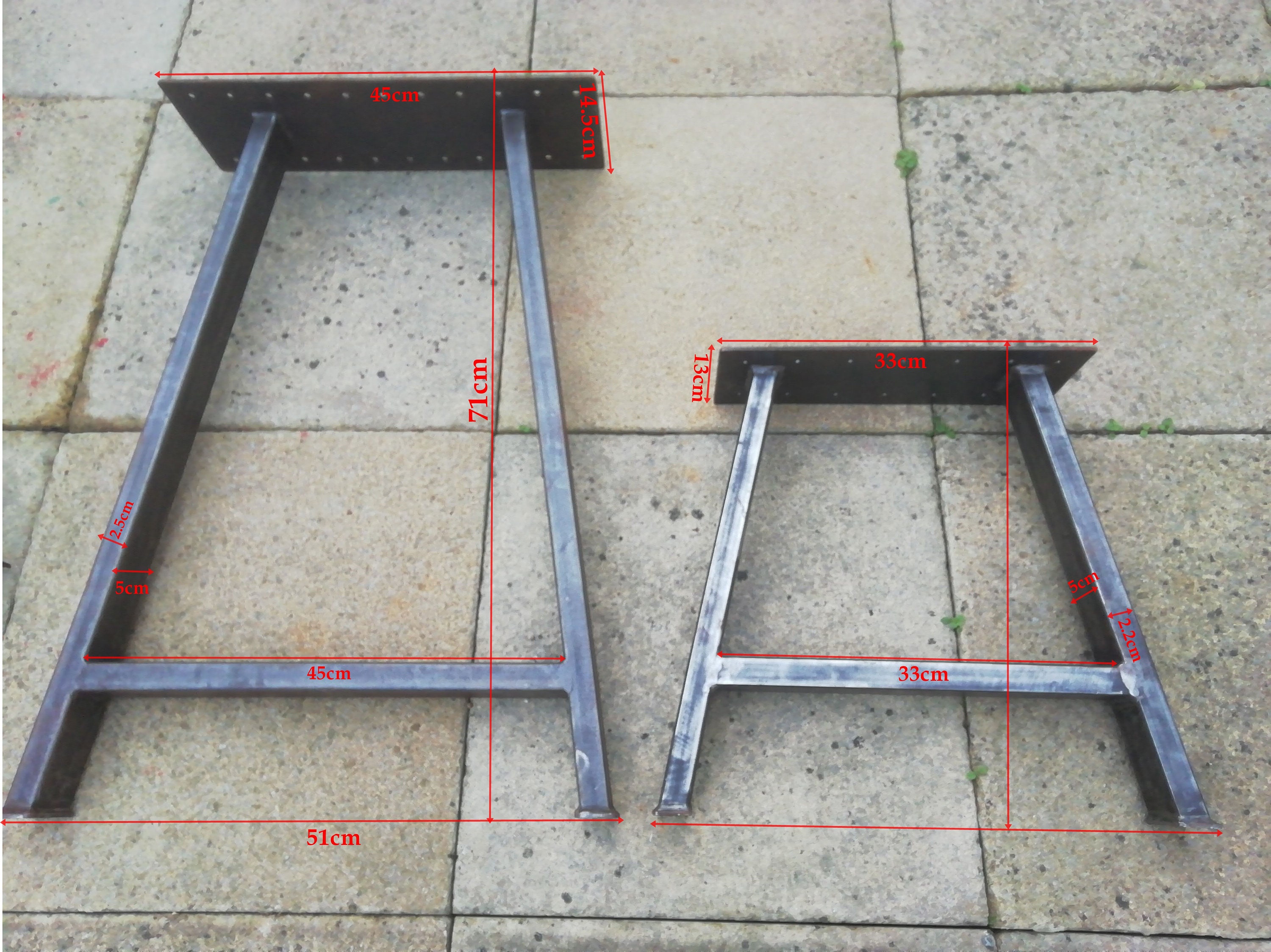 2 X Industrial Metal Table Legs A Frame Style Set of 2 - Etsy