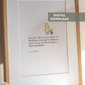 Minimalist Winnie the Pooh Print, INSTANT DOWNLOAD, Birth, Christening ...