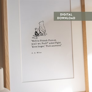 Minimalist Winnie the Pooh Print, INSTANT DOWNLOAD, Birth, Christening ...