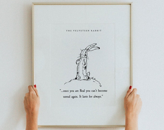 Velveteen Rabbit Wall Art 14 X 22 Arch Window Frame Linen Wall Hanging ...