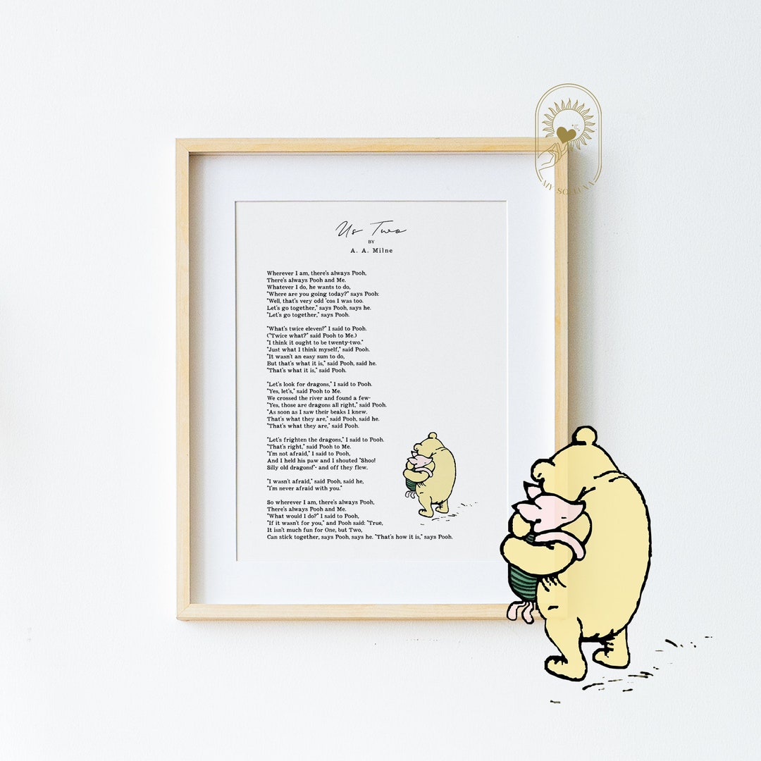 PRINTED - Us Two - by A.A. Milne - Winnie the Pooh Poem, Christening ...