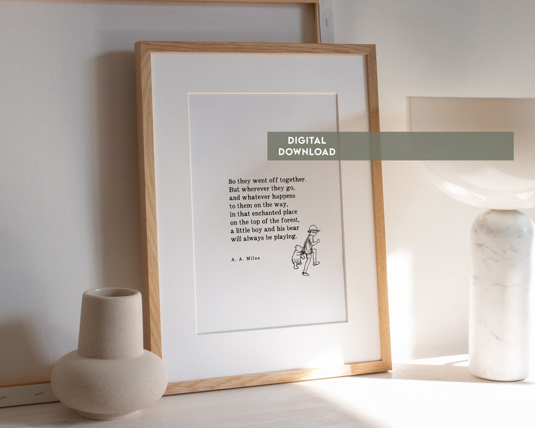 Minimalist Winnie the Pooh Print, INSTANT DOWNLOAD, Birth, Christening ...