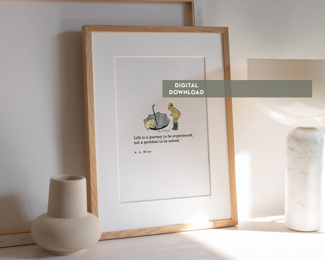 Zen Winnie the Pooh Print, INSTANT DOWNLOAD, Eckhart Tolle, Spiritual ...